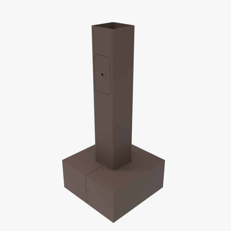 15 ft Square Steel Pole with Hot Dip Galvanized Finish. In Stock.